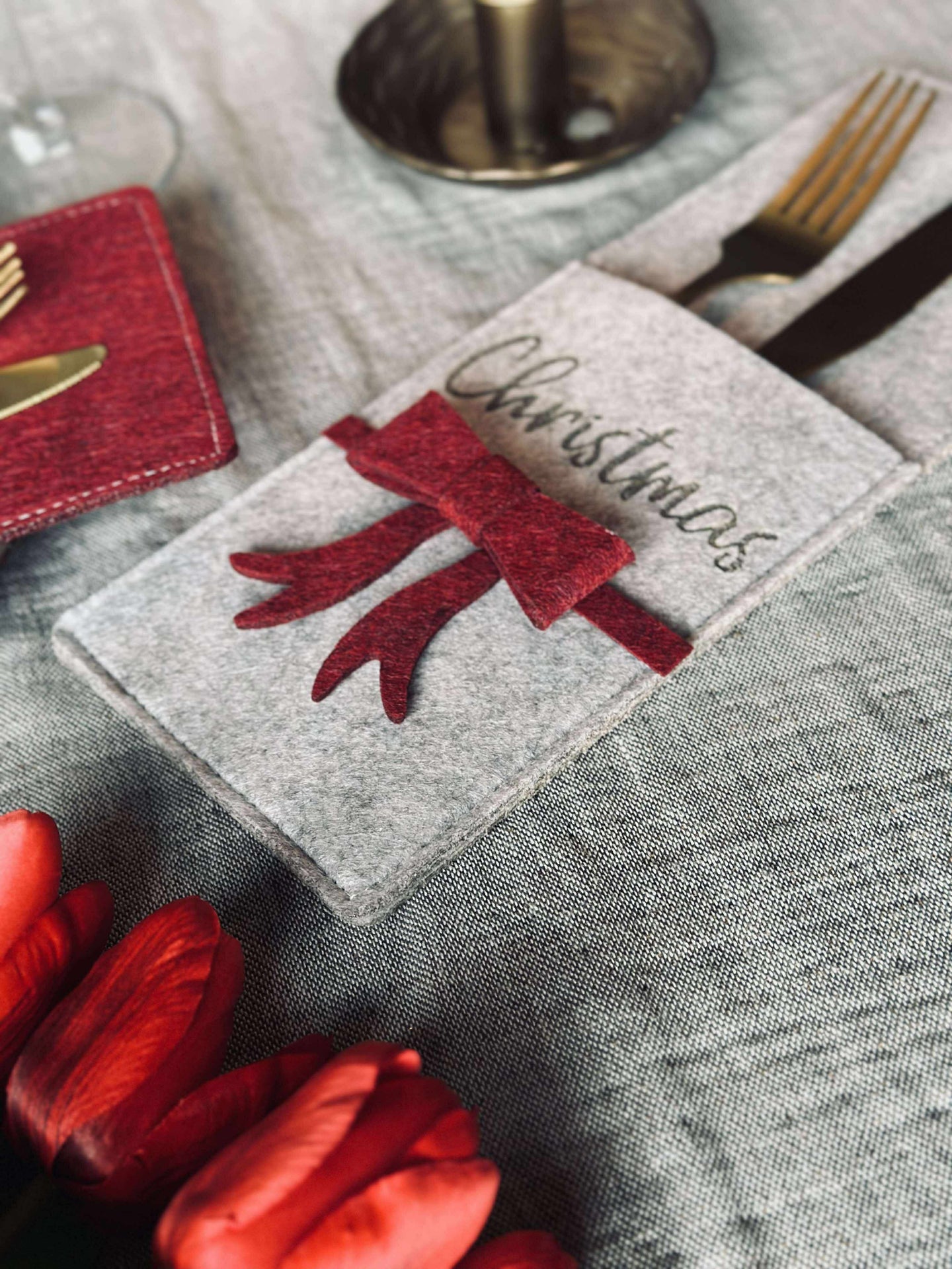 Bestikkholder med sløyfe - Beige 1 stk | Kjøp her – VIAMAJA