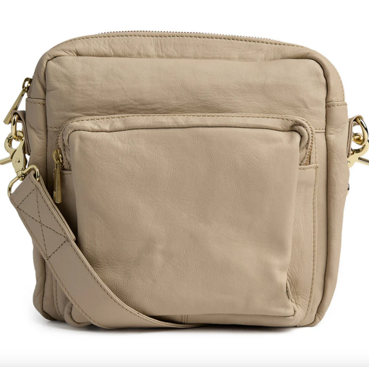 Crossover - Sand / Gull | Elegant skinnveske med stil – VIAMAJA