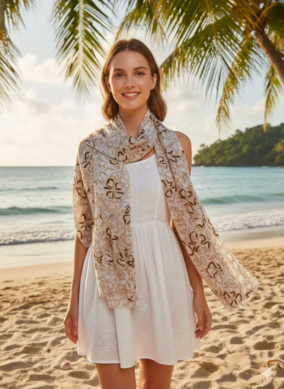 Tørklæde Medina - beige / gold – VIAMAJA