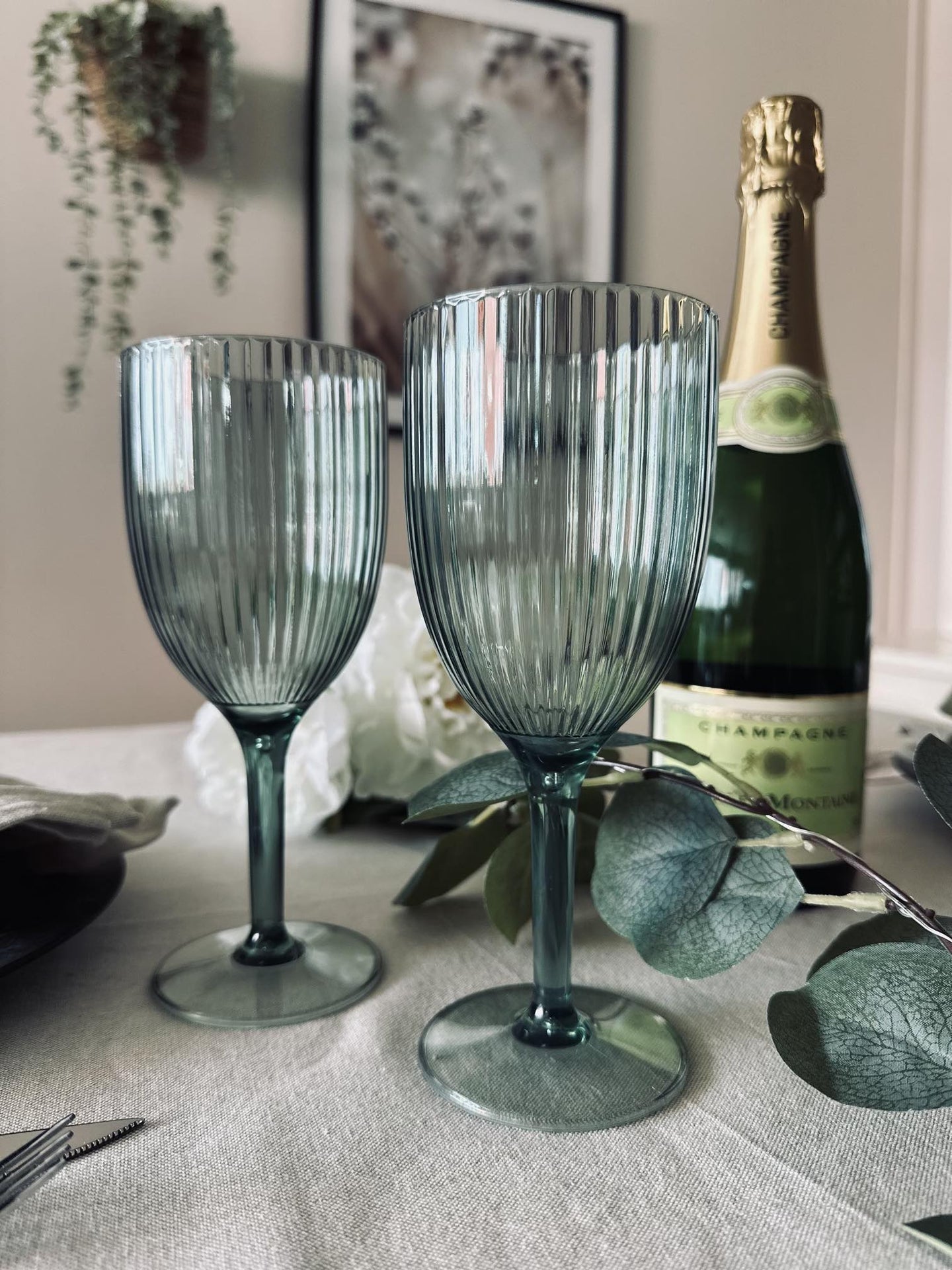Vinglass GLAMPING – Sett m. 2 stk – Klar plast – VIAMAJA